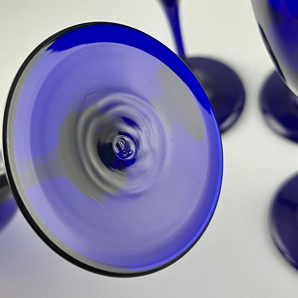 Vintage Libbey Cobalt Blue Glass Champagne Flutes Set of 4 - Etsy