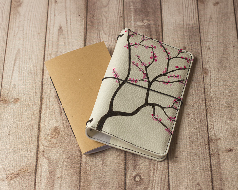 Cherry Blossom Fauxdori Cover Travelers Notebook Vegan - Etsy