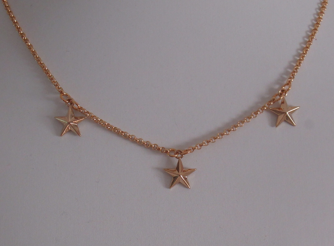 Catherine Inspired Replikate Yellow Gold Three Star Necklace Starry ...