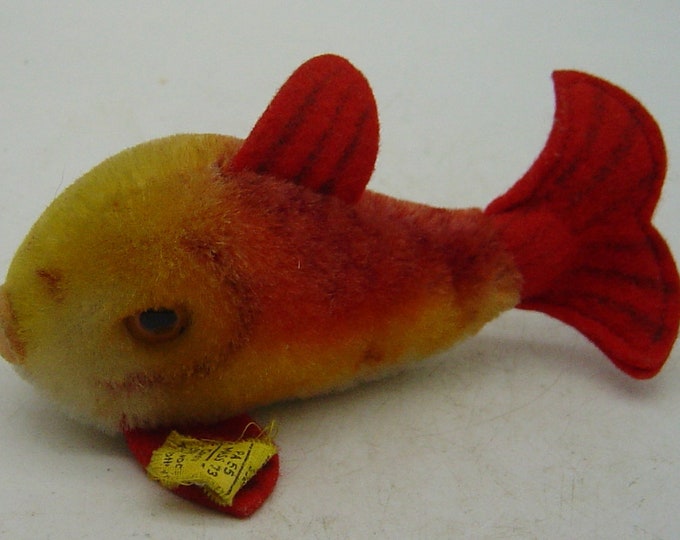 Red Vintage 50s Steiff Mohair Flossy Fish With Button and Tag - Etsy