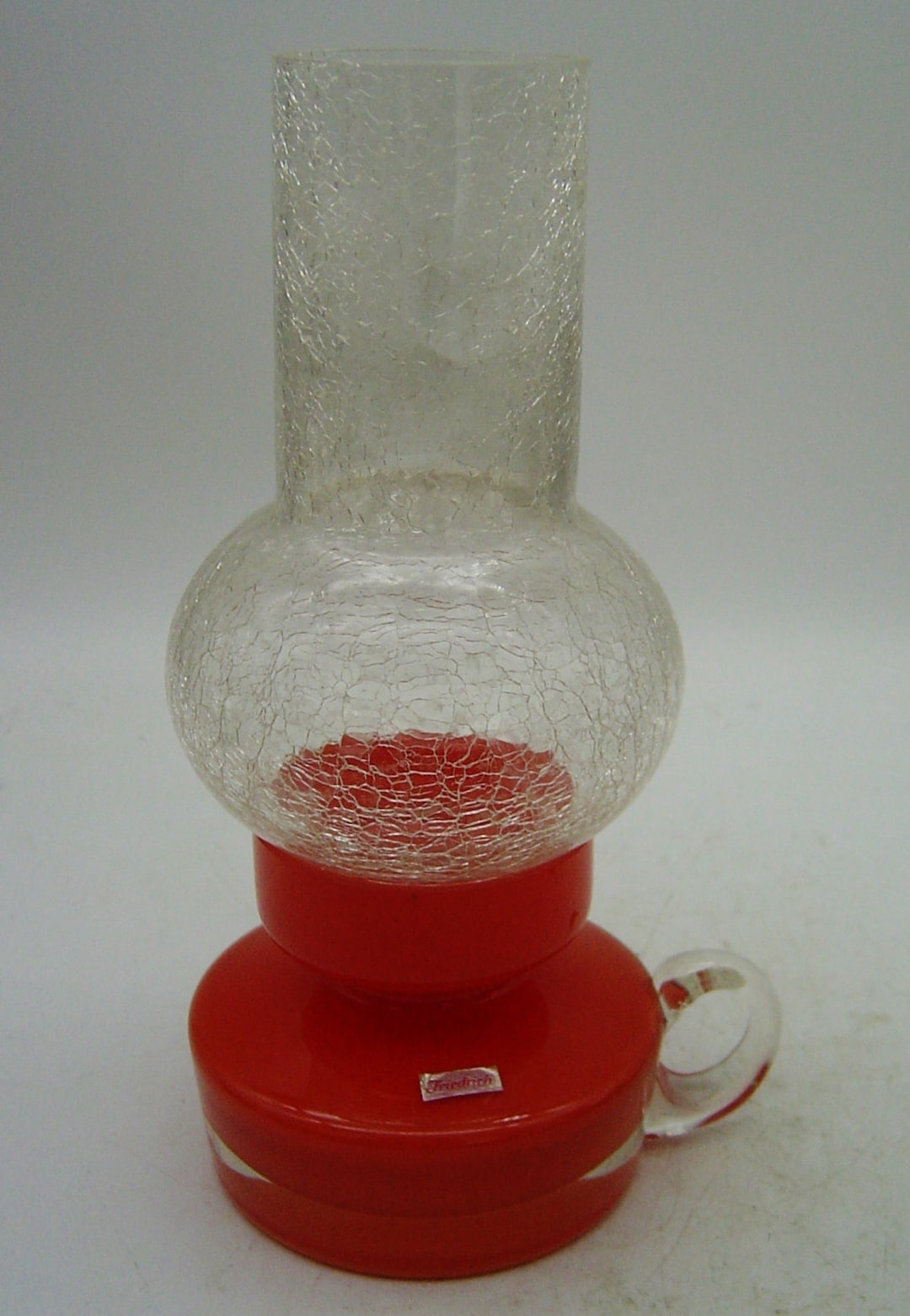 Vtg 60s/70s Red Pop Art Glass Windlight Candleholder Signed - Etsy