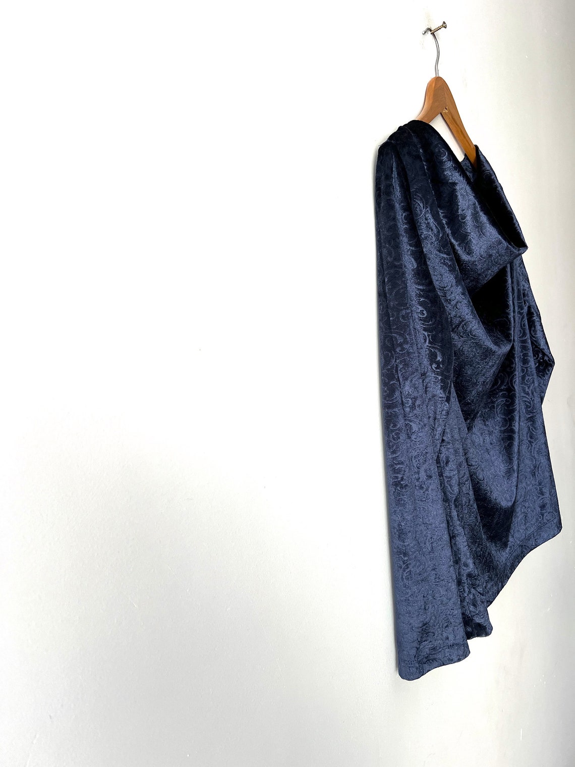Vintage Comfortable Velvet Blouse Long Sleeve Velvet Top Women's Navy ...