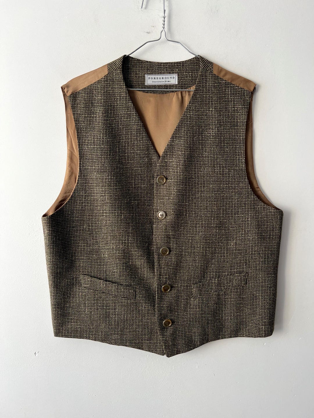 Vintage Gentleman's Vest Plaid Formal Vest Mens Wool Blend Classic ...