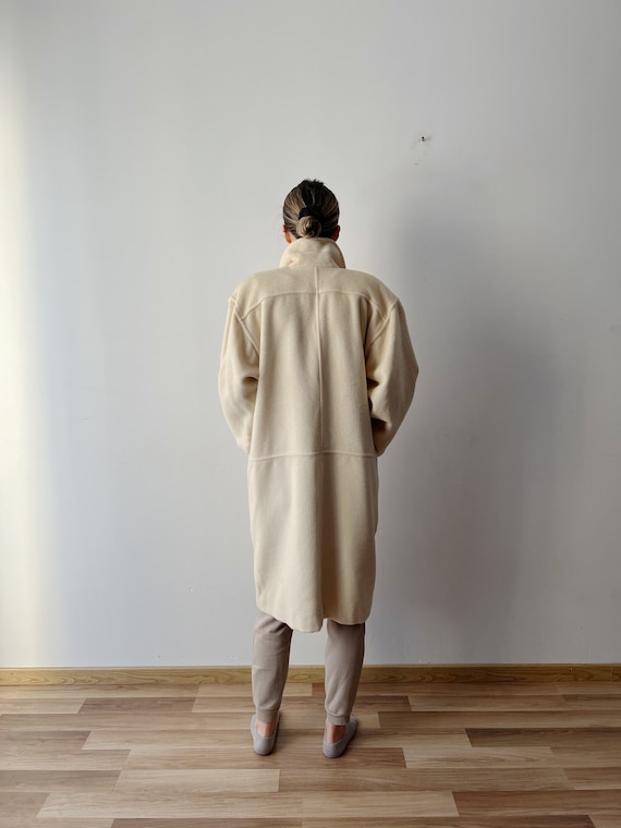 Vintage soft wool coat Duffle Parka Coat Light champa… - Gem