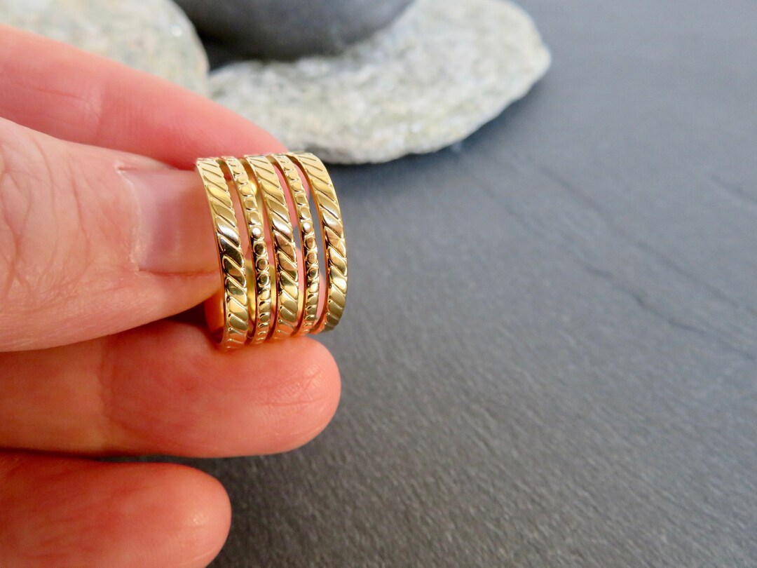 Mehrfachring Ring 5 Reihen Edelstahl GOLDEN Großer - Etsy.de