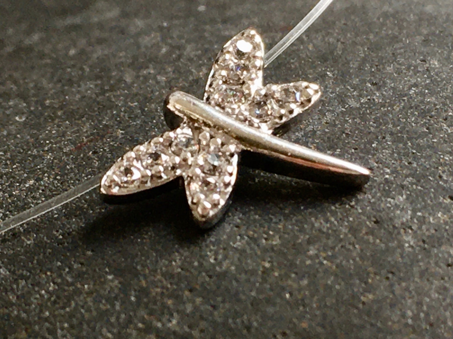 925 Sterling Silver Strass Zirconium Dragonfly Choker Necklace - Etsy