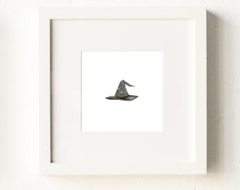 Mini Witch's Hat Watercolor Print – Spooky Halloween Art, Witchy Decor ...