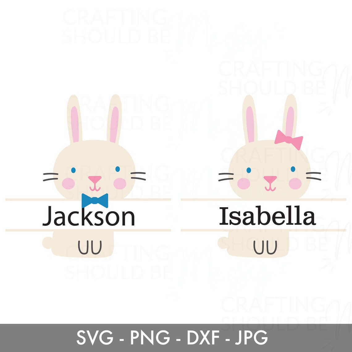 Easter Bunny Frame Svg Easter Basket Name Svg Bunny Boy or - Etsy
