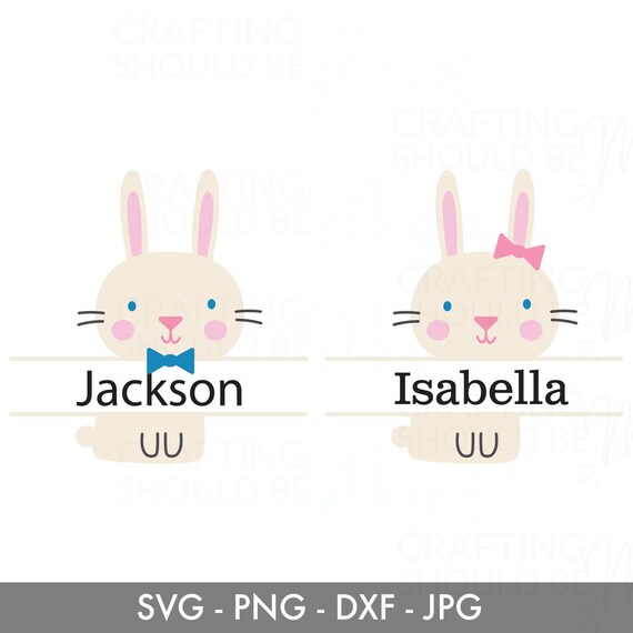 Easter Bunny Frame Svg Easter Basket Name Svg Bunny Boy or - Etsy