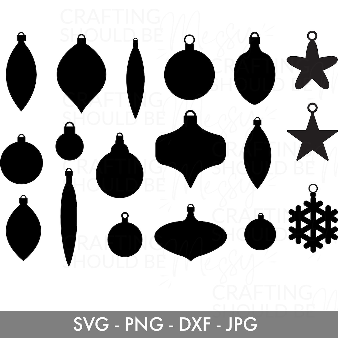 Christmas Ornament Gift Tag SVG File, Holiday Shapes (digital Download ...