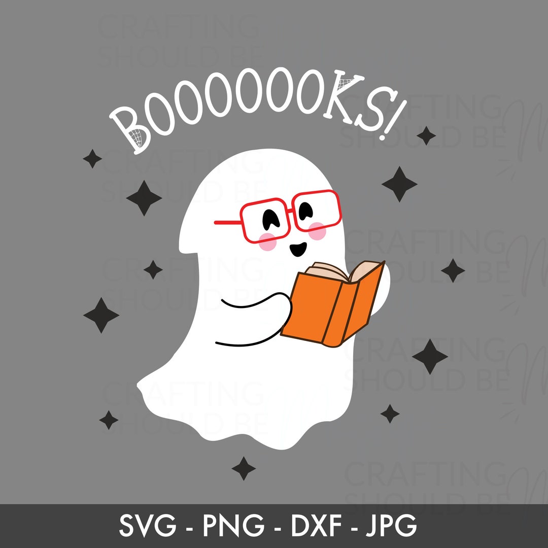 Halloween Ghost Books Downloadable SVG for Cricut, Silhouette Cutting ...