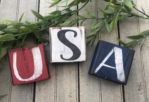 Patriotic Home Decor American Wood Sign USA | Etsy