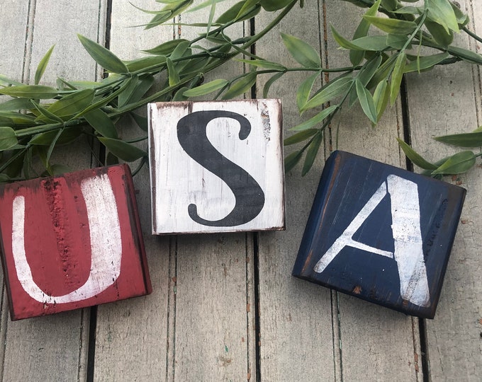Patriotic Home Decor American Wood Sign USA - Etsy