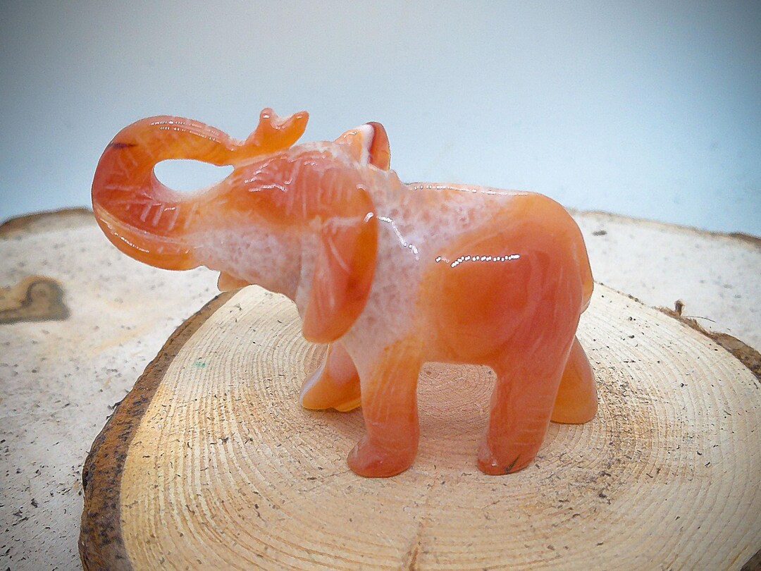 Carnelian Standing Red Elephant Small Statue - Etsy