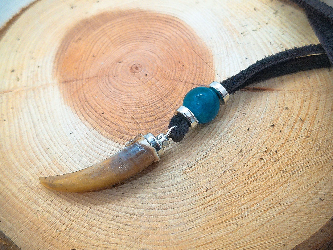 Real Turtle Claw Pendant Necklace With a Apatite Bead Custom Made (long ...