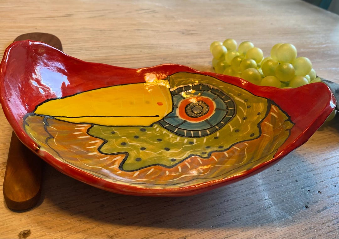 Decorative Parrot Bowl Dish in Stoneware - Etsy