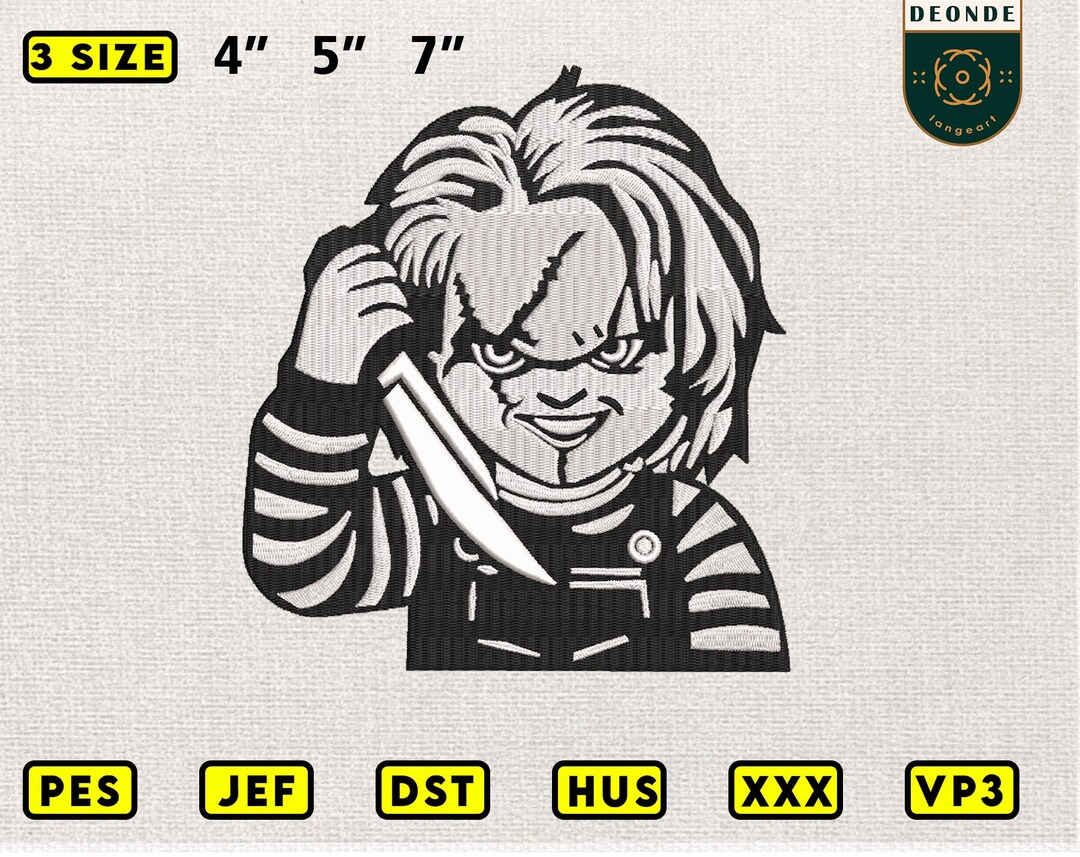 Chucky Embroidery Halloween Movie Embroidery Childs Play - Etsy