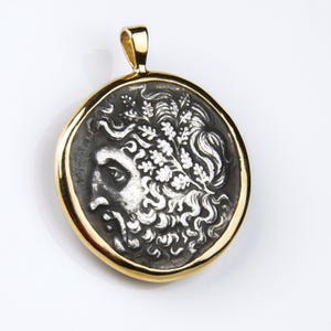 Zeus Coin Pendant Ancient Greek Mythology Medallion Charm Ancient Coin ...