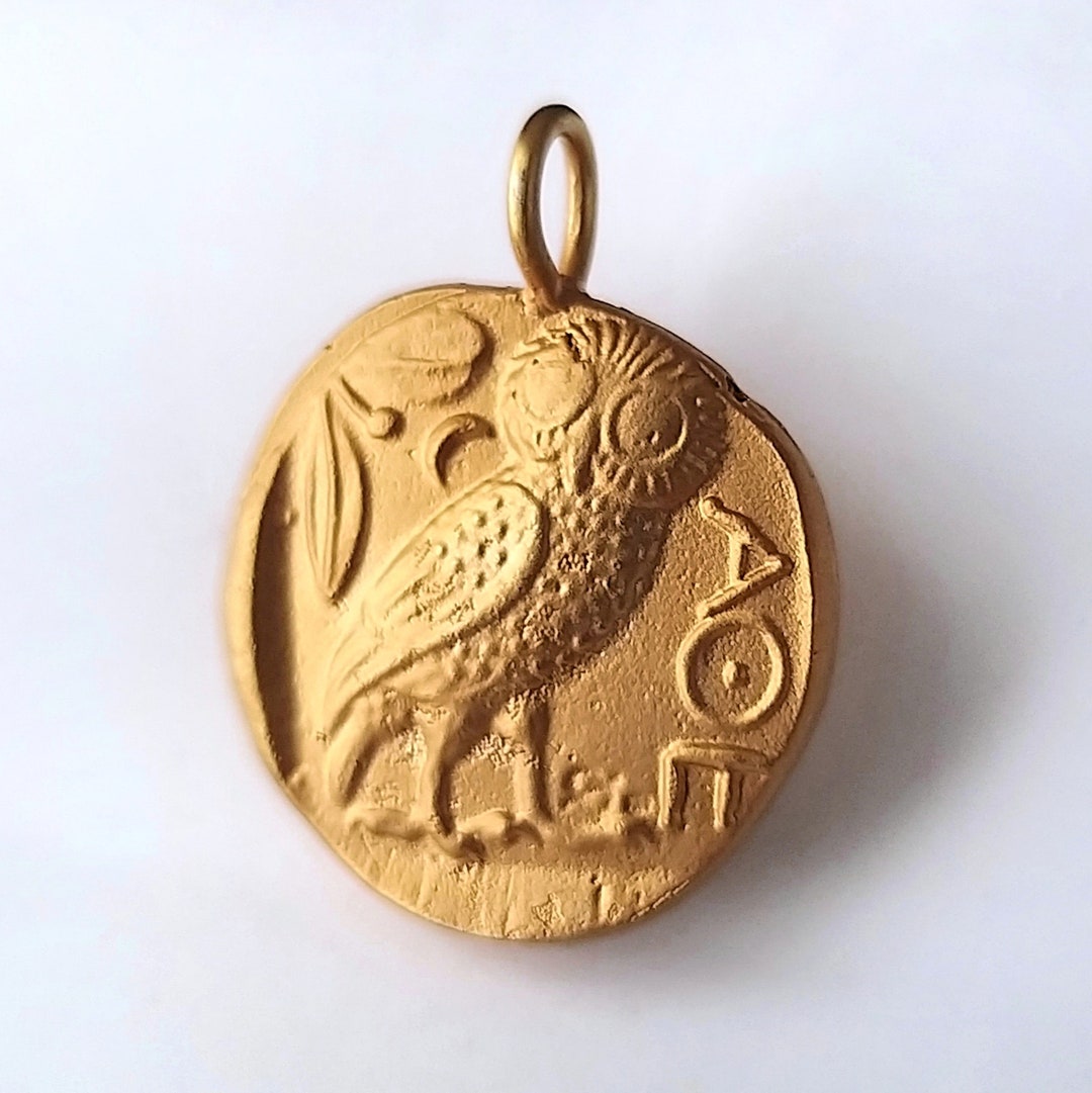 Solid Gold Athenian Tetradrachma Pendant, Museum Quality Replica of ...