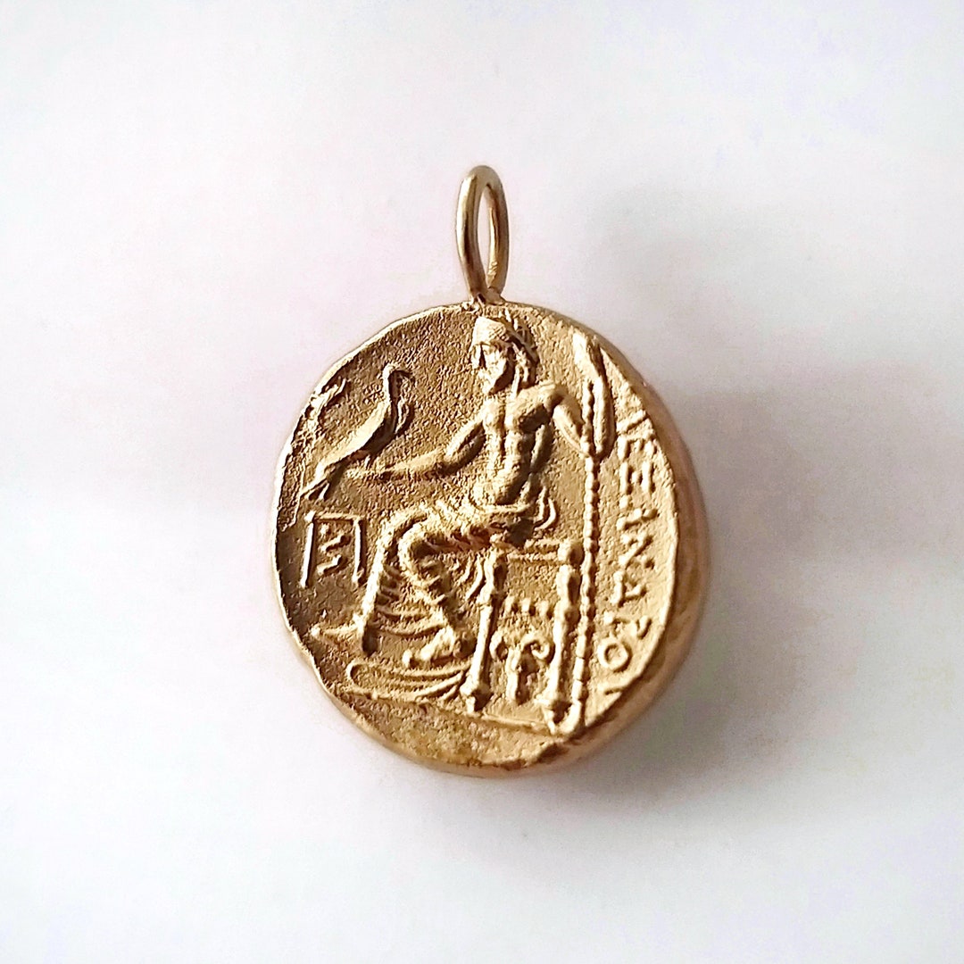 Solid Gold Ancient Coin Pendant Antique Medallion Jewelry Museum ...