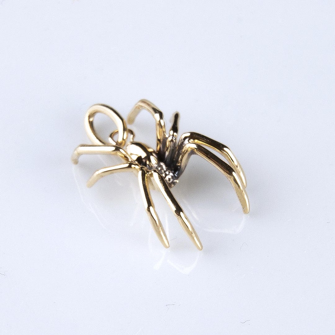 Gold Spider Charm Spooky Halloween Jewelry Realistic Spider Insect ...