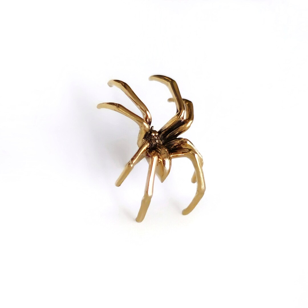 Gold Spider Piercing Halloween Jewelry Realistic Spider Flatback Stud ...