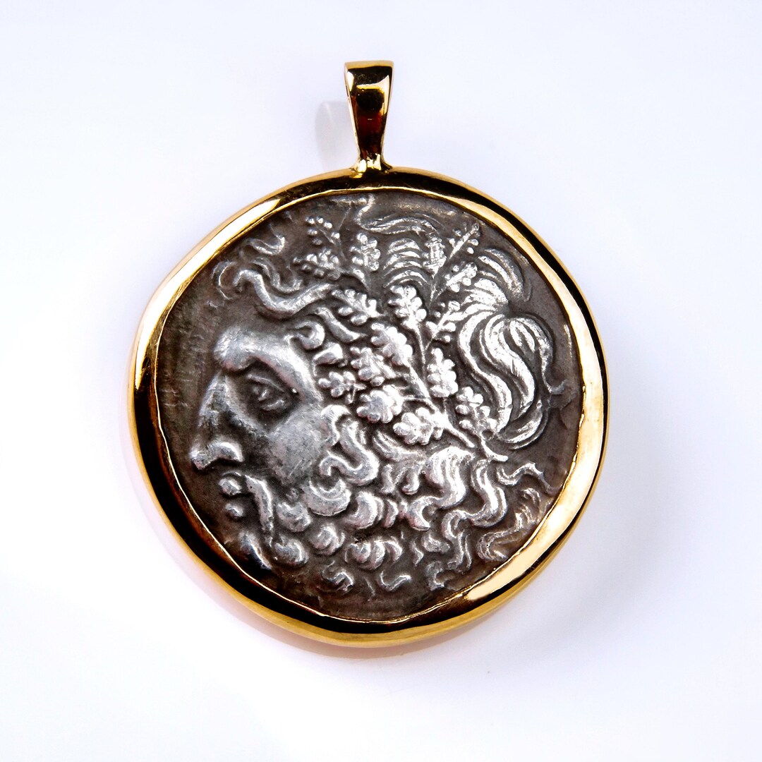 Ancient Greek Mythology Zeus Coin Pendant Mythological Medallion Charm ...