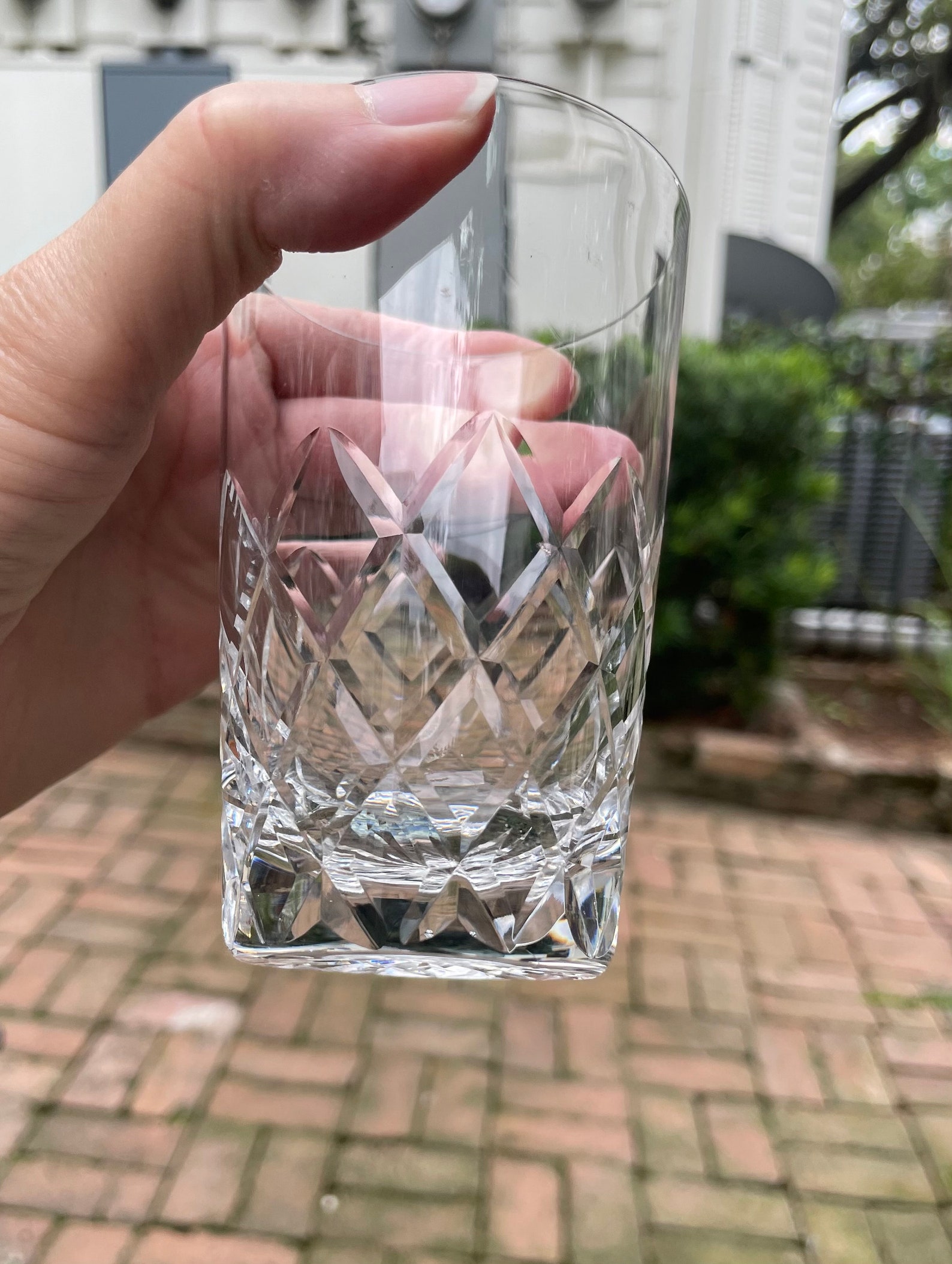 Two Vintage Diamond Cut Highball Glasses - Etsy