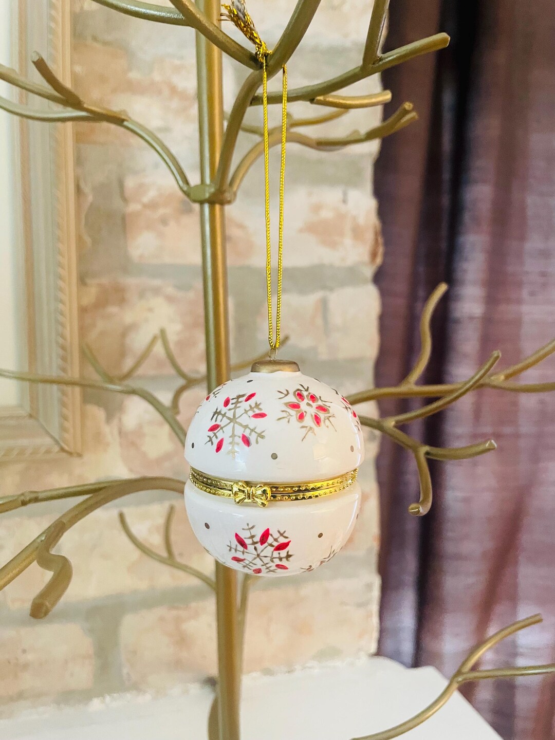 Porcelain Hinged Trinket Box Ornament - Etsy