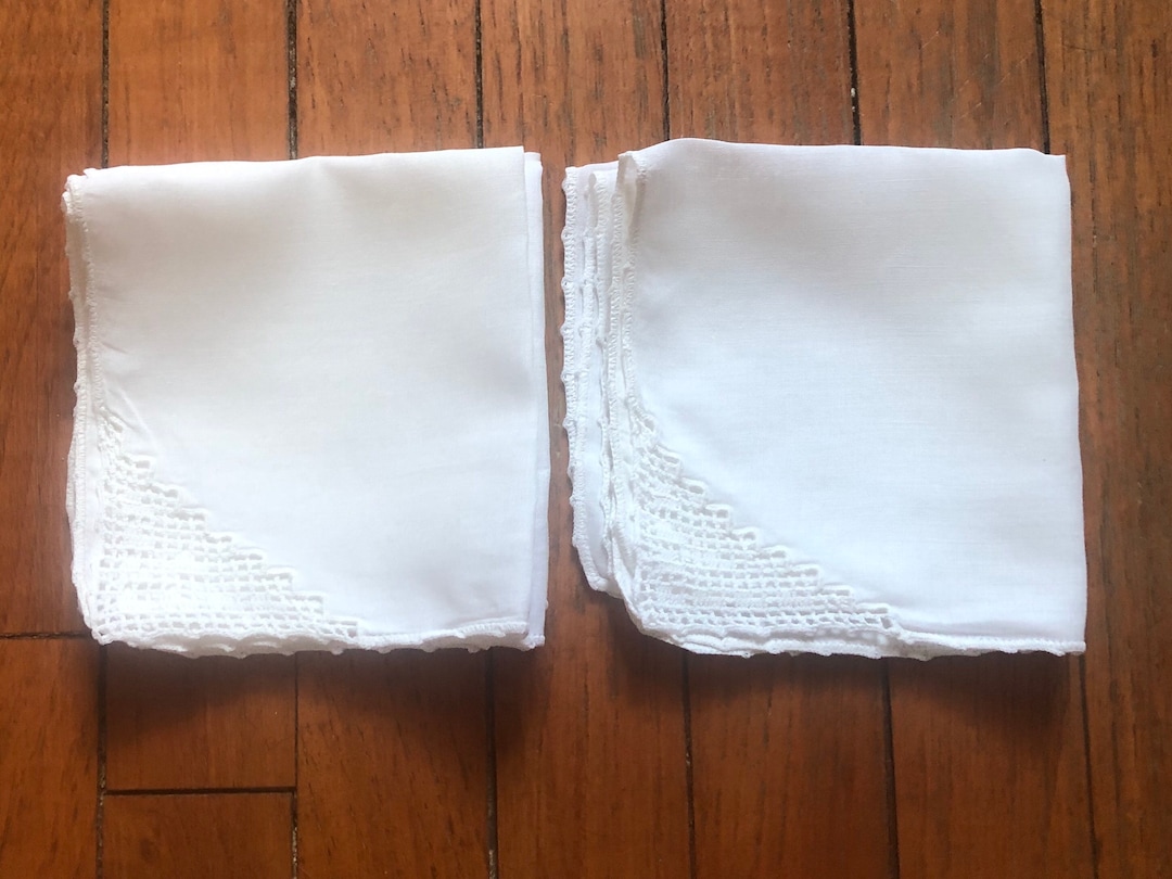 5 Vintage Hand Crocheted Napkins - Etsy