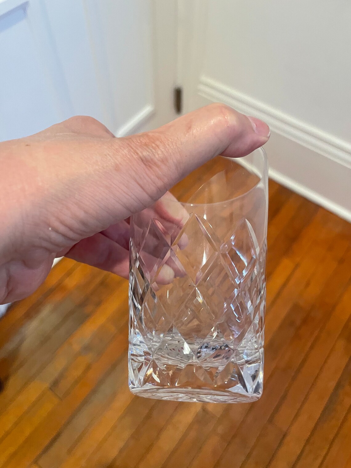 Two Vintage Diamond Cut Highball Glasses - Etsy