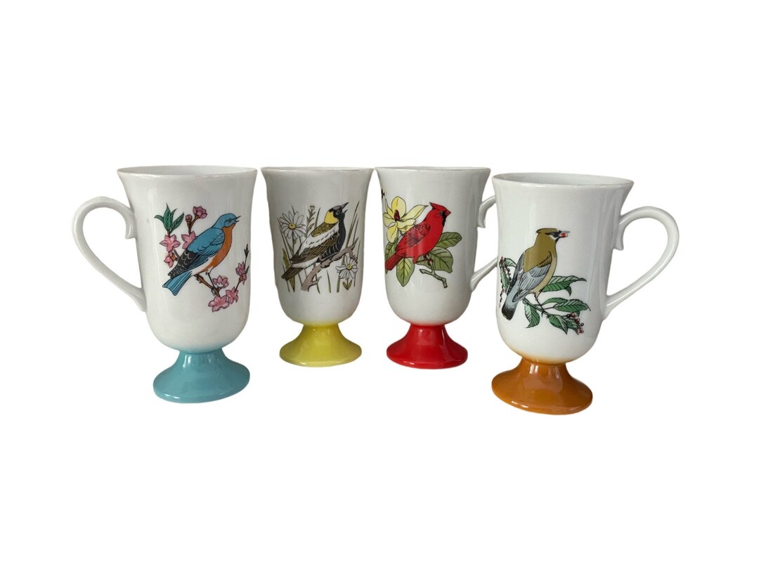 Fred Roberts Bird Pedestal Mugs 1960s - Etsy