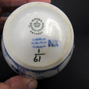 Antique Royal Copenhagen Blue Fluted Plain Medium Pitcher 4 1/2 Tall 1/ ...