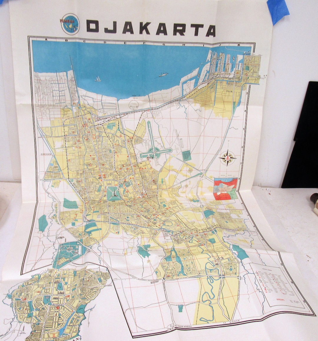 Lot of 2 Vintage Street Maps of Djakarta - Etsy
