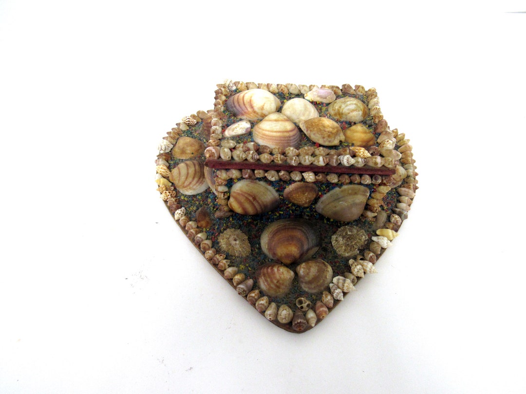 Antique Victorian Seashell Shell Art Heart Shape With Box & Mirror - Etsy