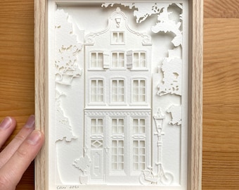 Custom Order: Framed Paper House in Colour - Etsy