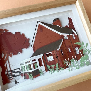 Custom Order: Framed Paper House in Colour - Etsy