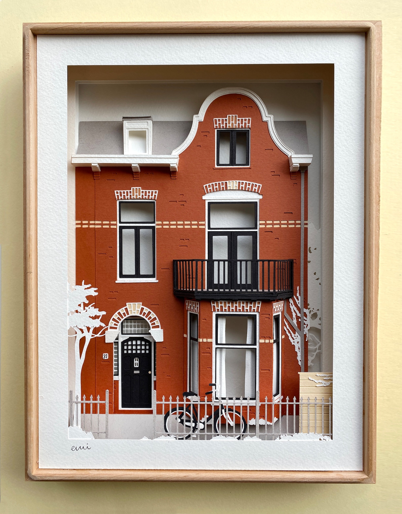 Custom Order: Framed Paper House in Colour - Etsy