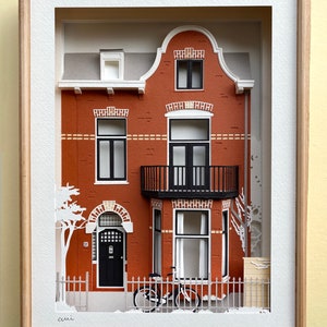 Custom Order: Framed Paper House in Colour - Etsy