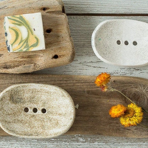 Rustic Soap Dish With Drain Pottery Soap Tray With Holes | Etsy
