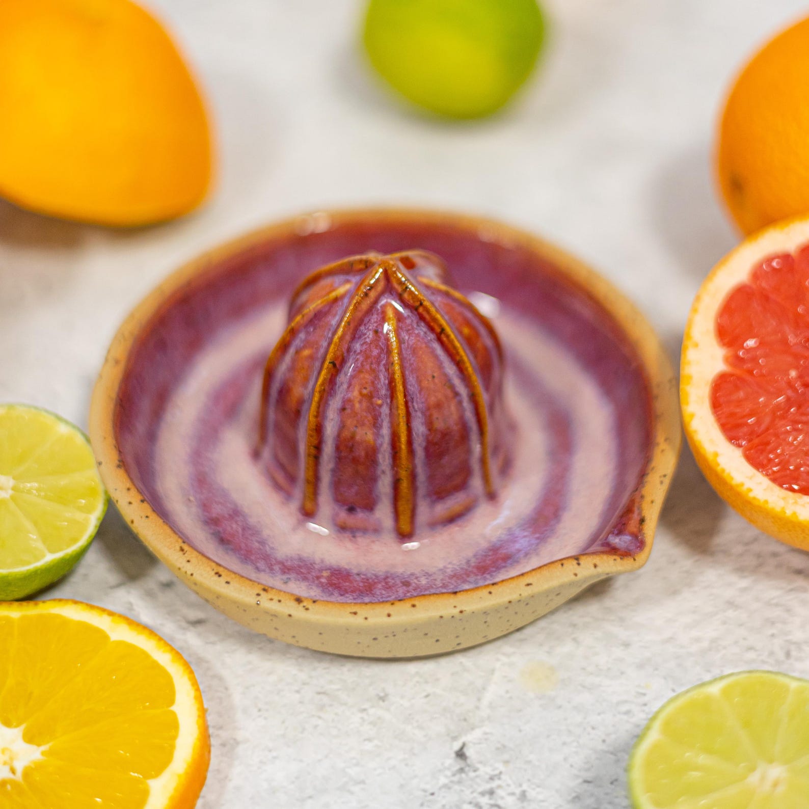Red Dotted Ceramic Orange Juicer - Pottery Lemon Squeezer - Handmade ...