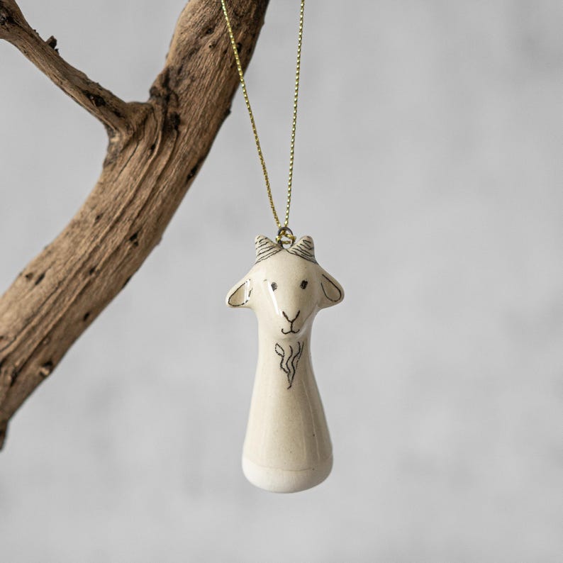 Farm Goat Ceramic Ornament, Christmas Tree Handmade Decoration - Etsy