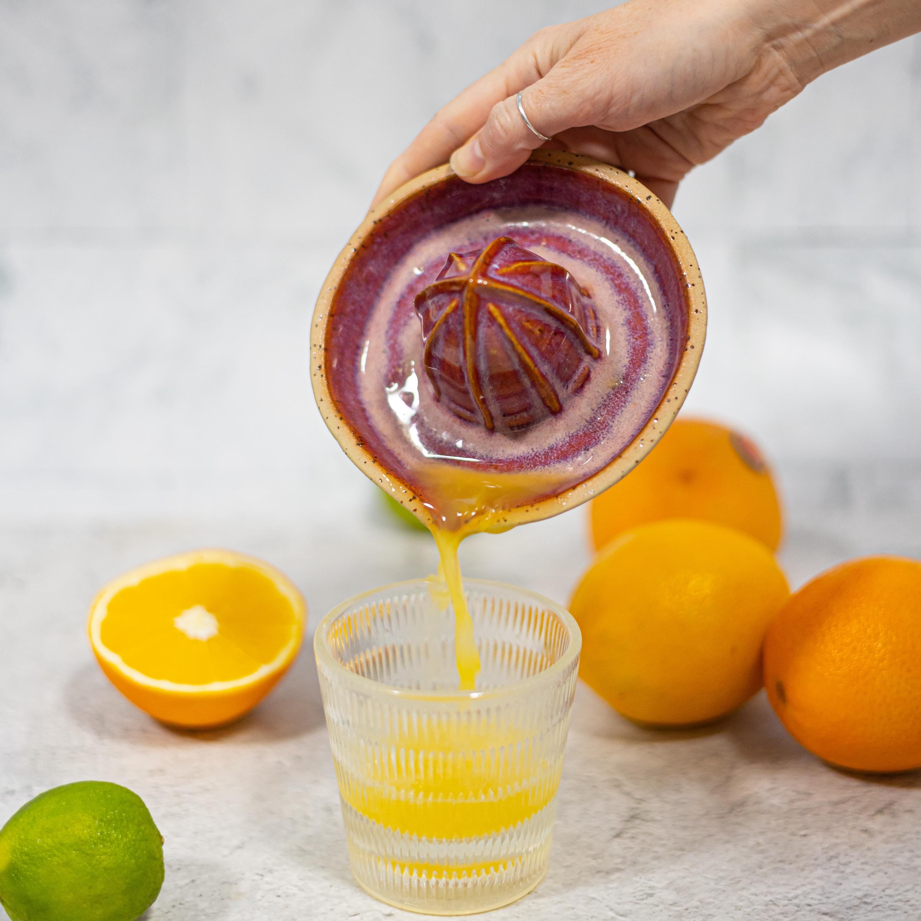 Red Dotted Ceramic Orange Juicer - Pottery Lemon Squeezer - Handmade ...