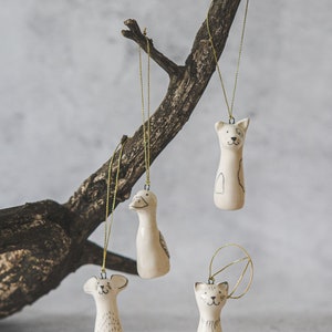 Christmas Tree Domestic Animals Decoration Set of Four - Dog, Cat ...