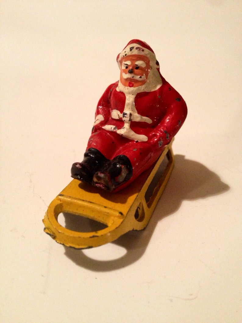 Rare Antique Barclay Lead Santa and Sled - Etsy