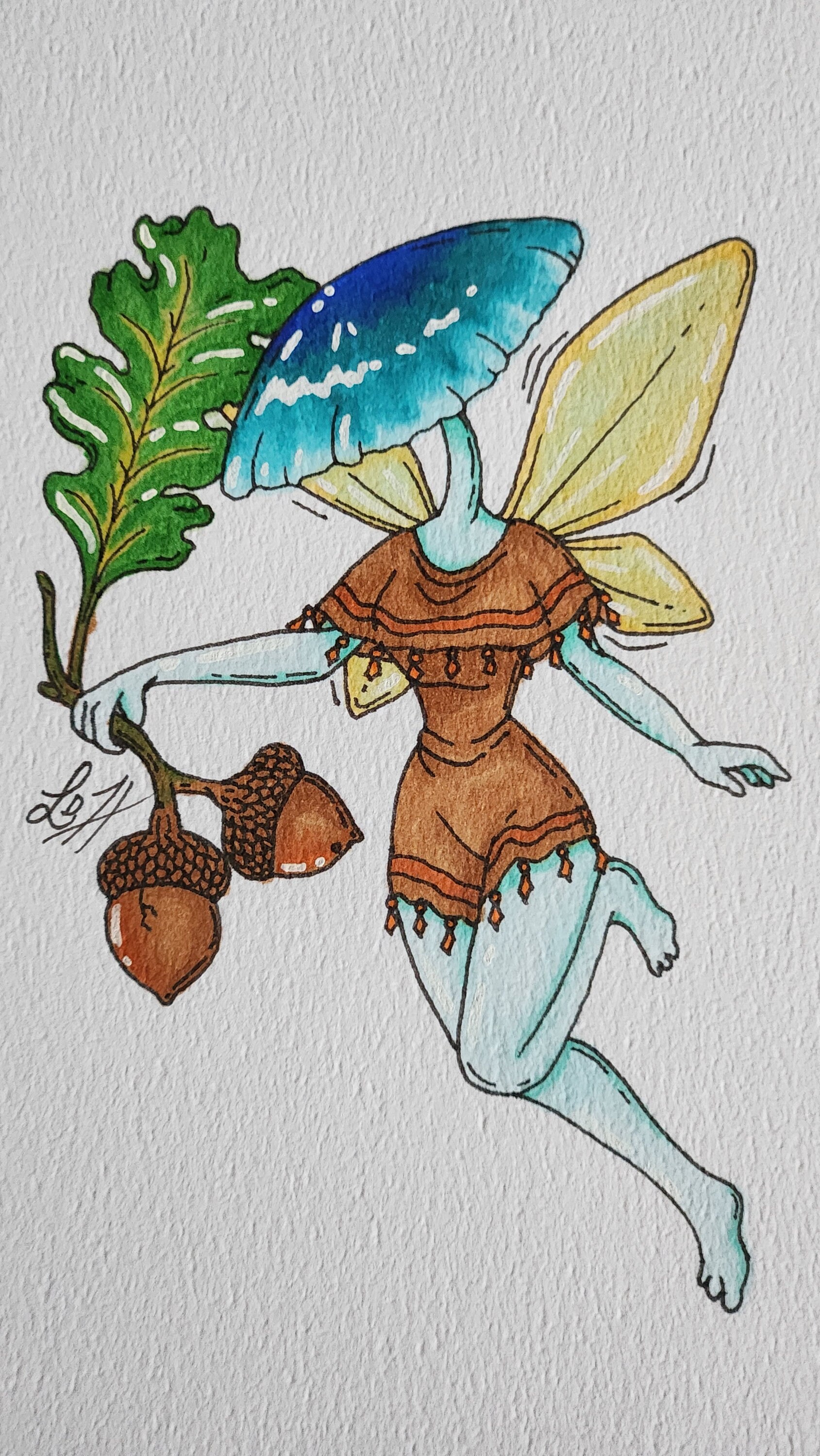 Foraging Pixie Parasol Mushroom- Original Concept Art - Etsy
