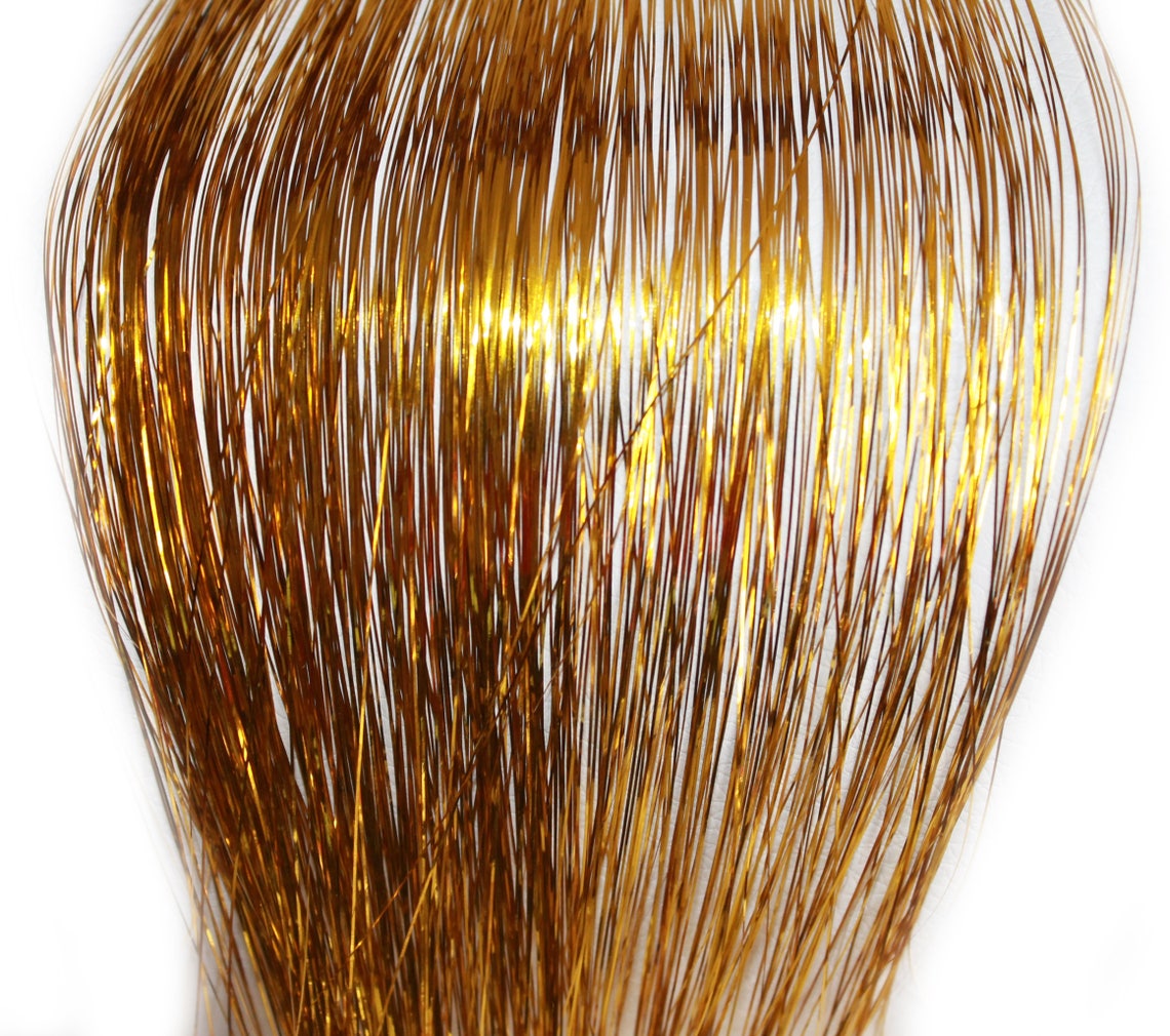 40 Hair Tinsel 100 Strands Shiny Gold - Etsy