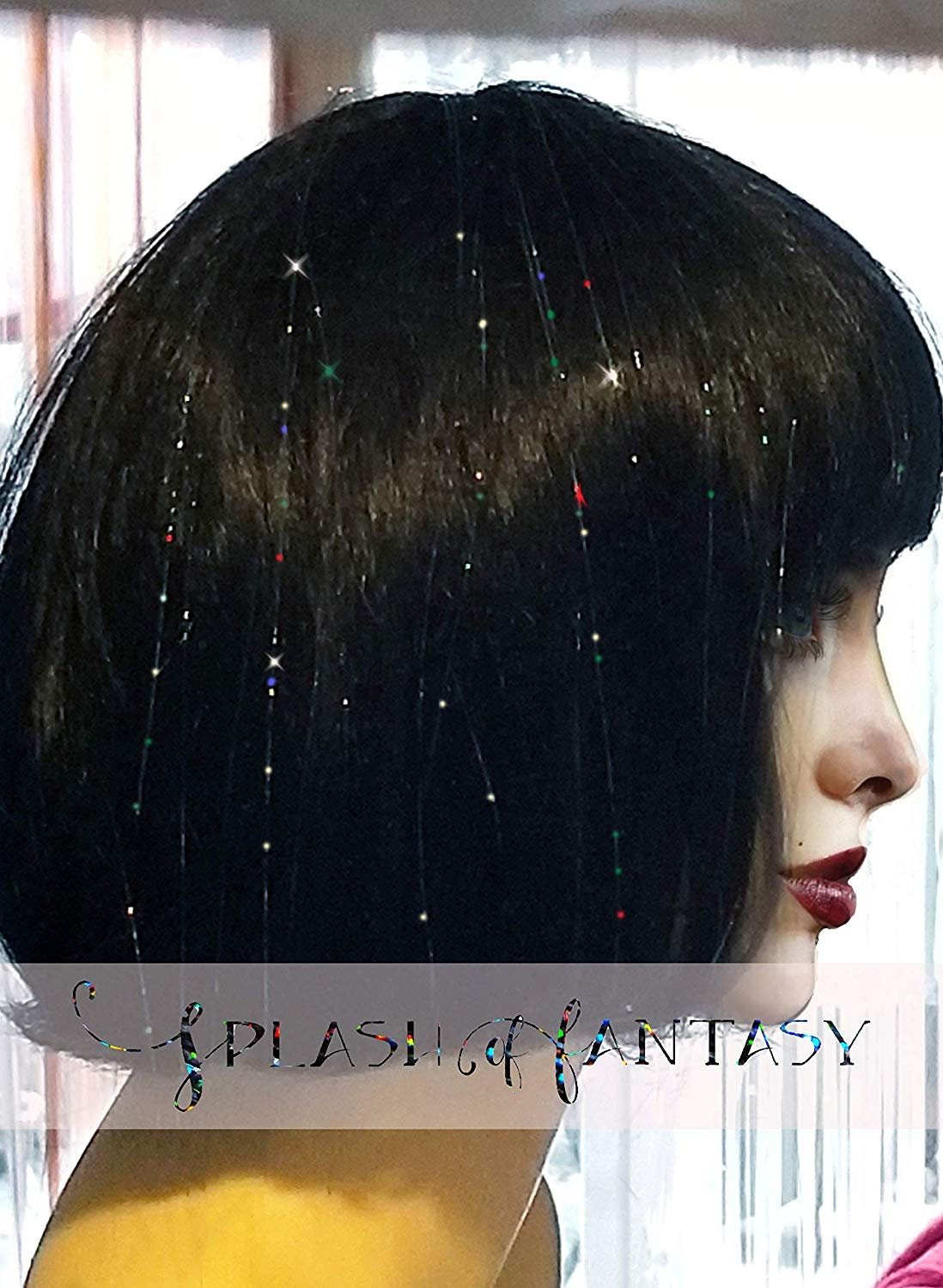 40" Hair Tinsel 100 Strands - Sparkling Stellar Midnight Black - Etsy