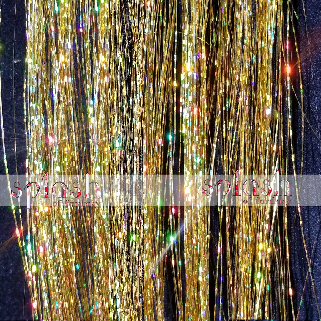 40" Fairy Hair - Sparkle Gold - 100 Individual Strands of Bling for ...