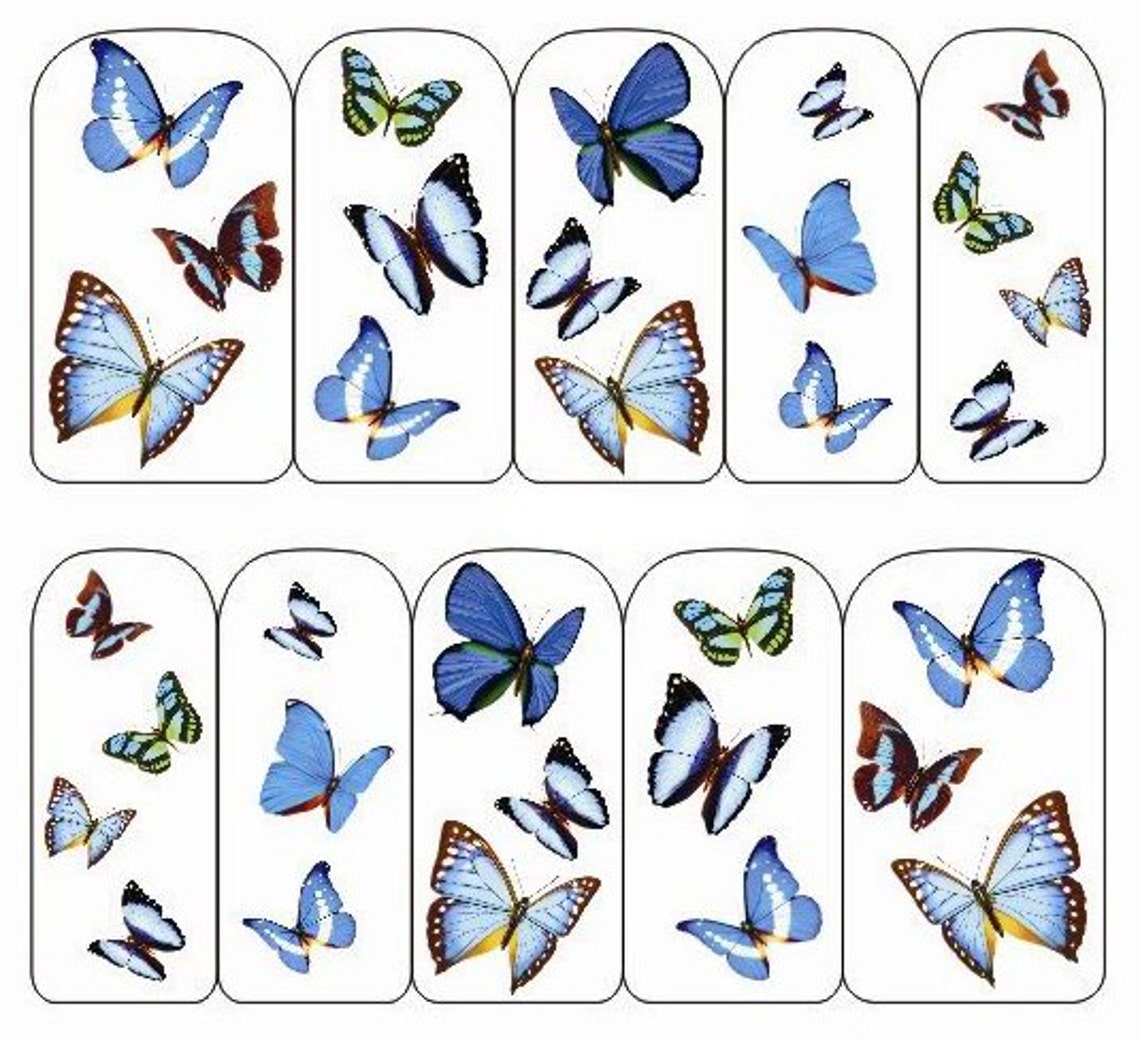 Nail Art Water Transfer Butterflies Set of 4 - Etsy